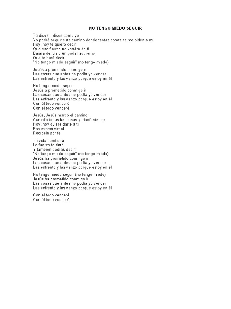 No Tengo Miedo Seguir | PDF