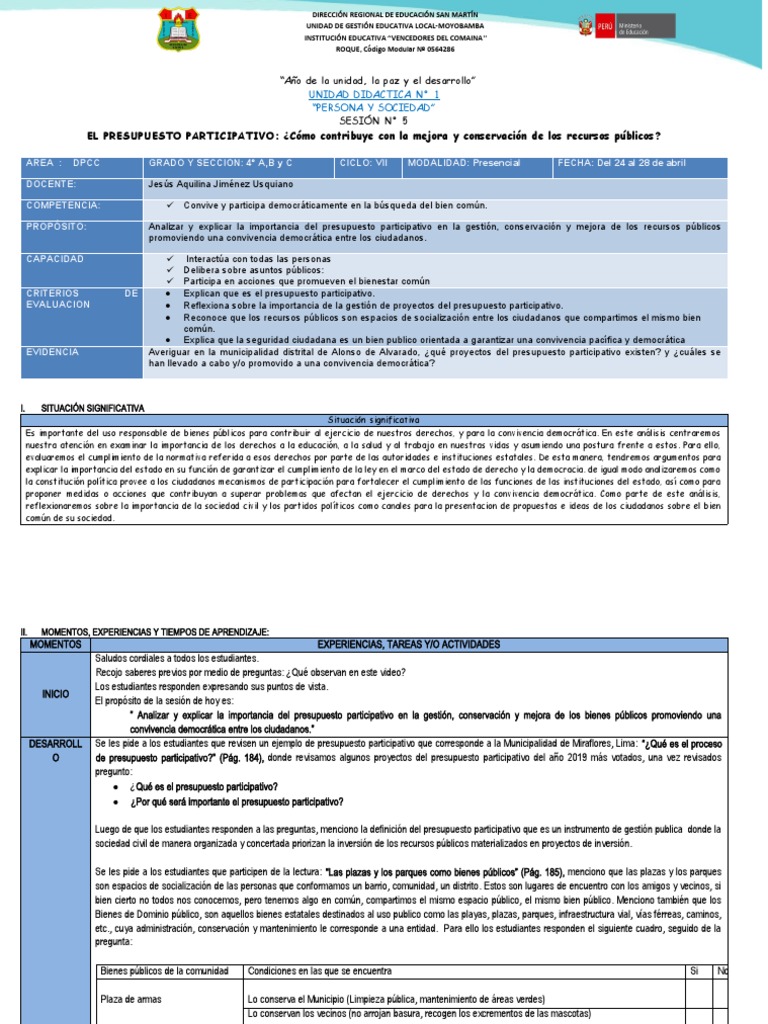 SESION DE APRENDIZAJE #5 - DPCC 4° A, B y C | PDF | Democracia | Ideologías políticas