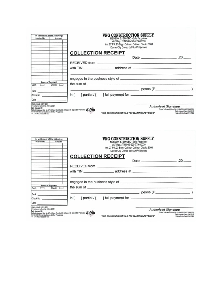 Collection Receipt | PDF