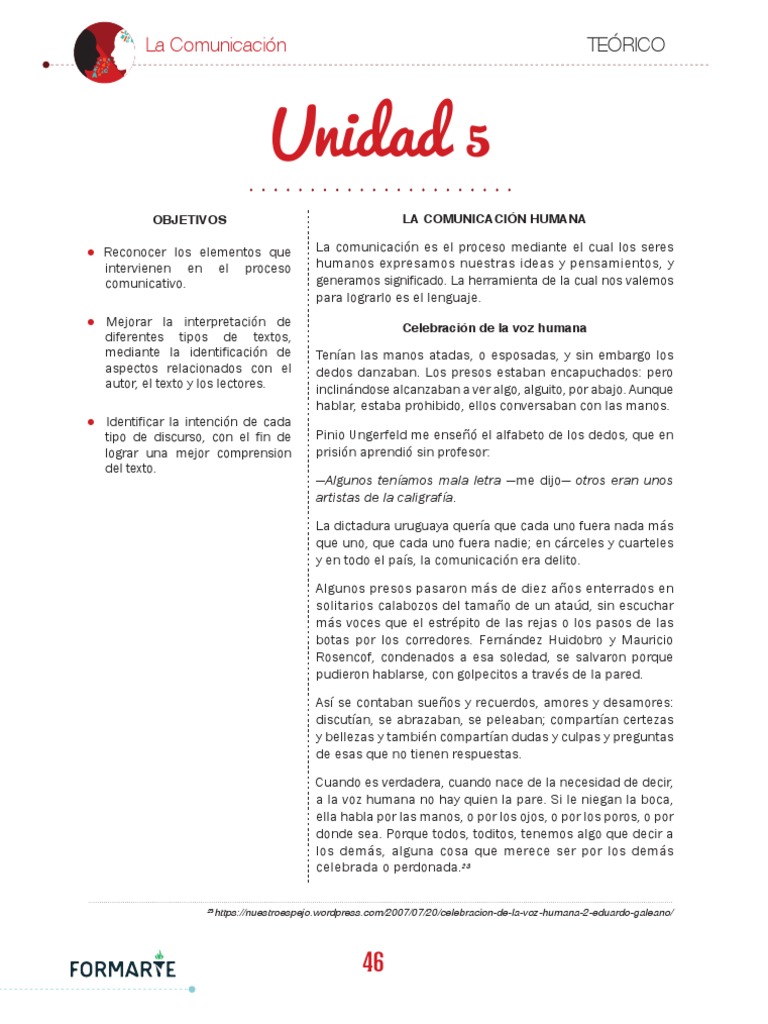 La Comunicación - Unidad 5 | PDF | Comunicación | Lingüística
