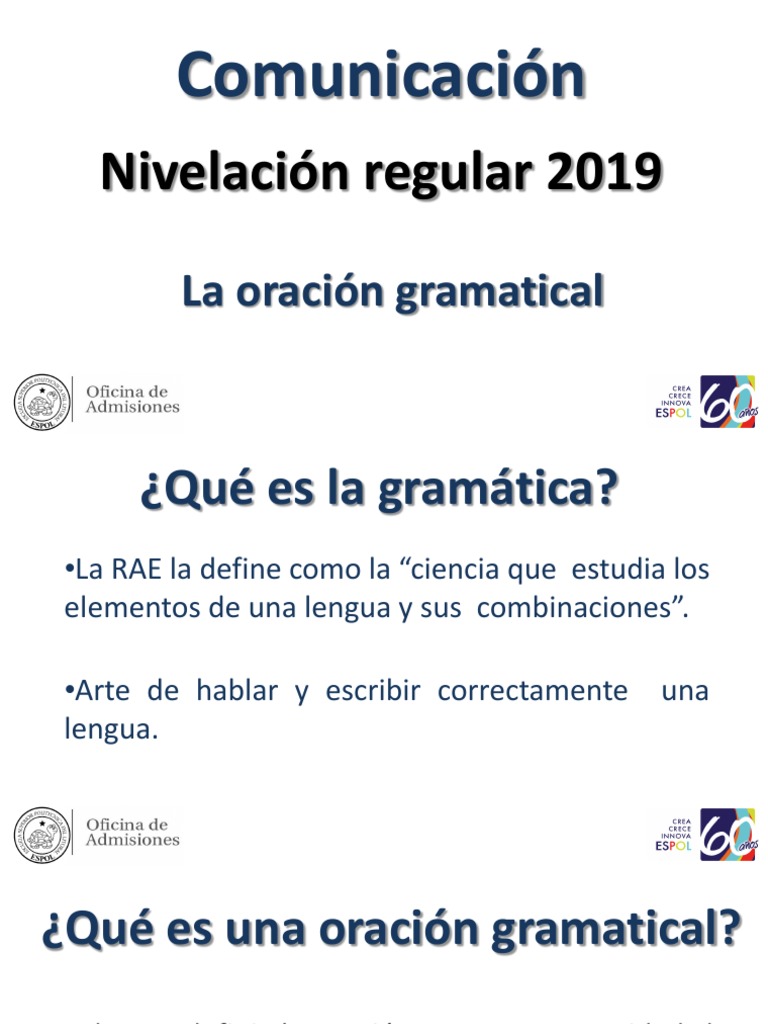 3.La Oración Gramatical AA | PDF | Oración (Lingüística) | Asunto ...