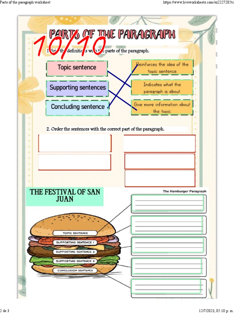 Paragraph Worksheet for Students | PDF