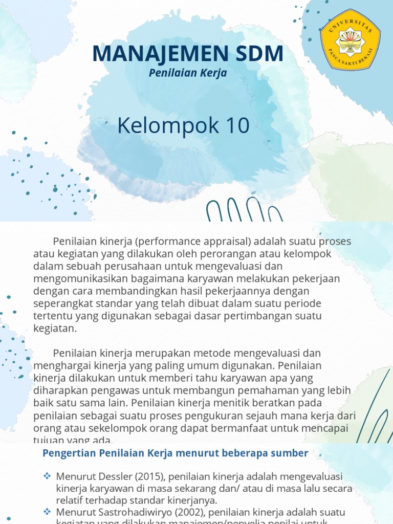 Kel 10 SDM - Penilaian Kerja | PDF
