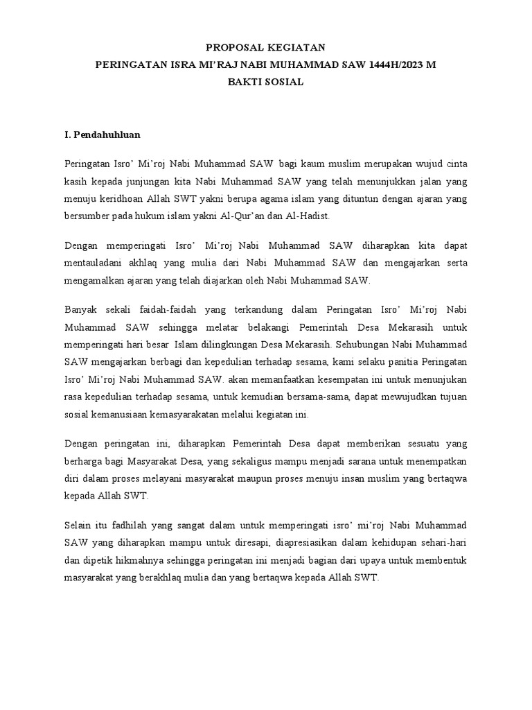 Proposal Isro Mi'raj | PDF