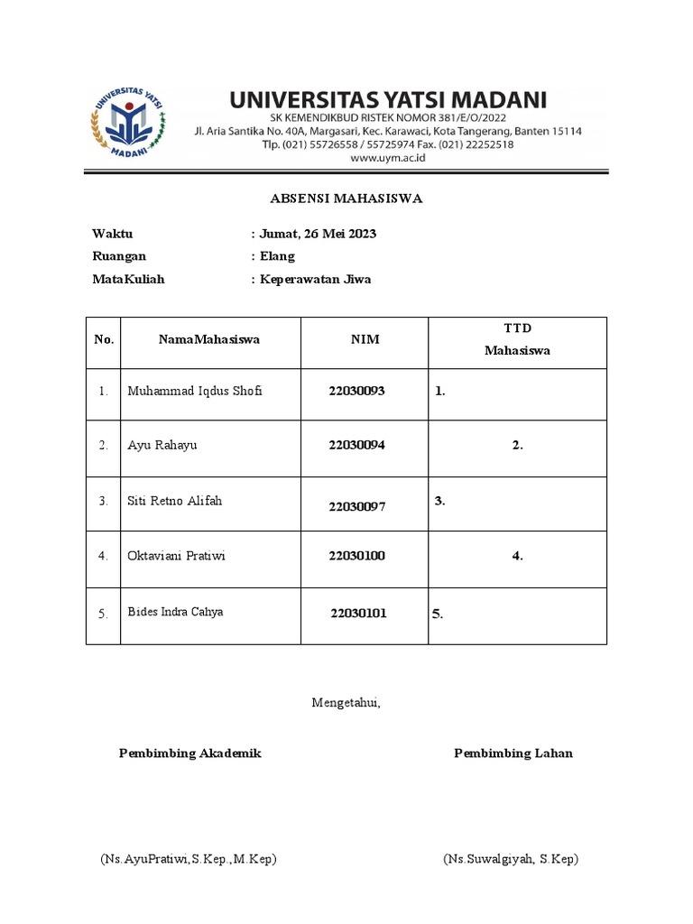 Berita Acara Dan Absensi | PDF