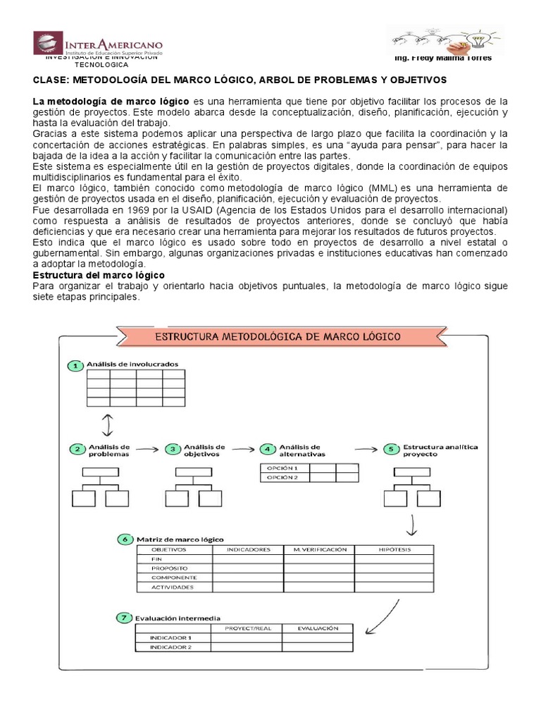 Metodología de Marco Lógico en Proyectos | PDF | Business