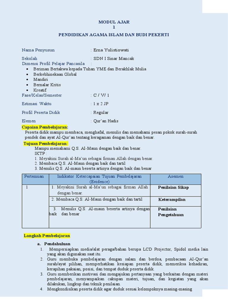 Modul Ajar Praktek 1 | PDF