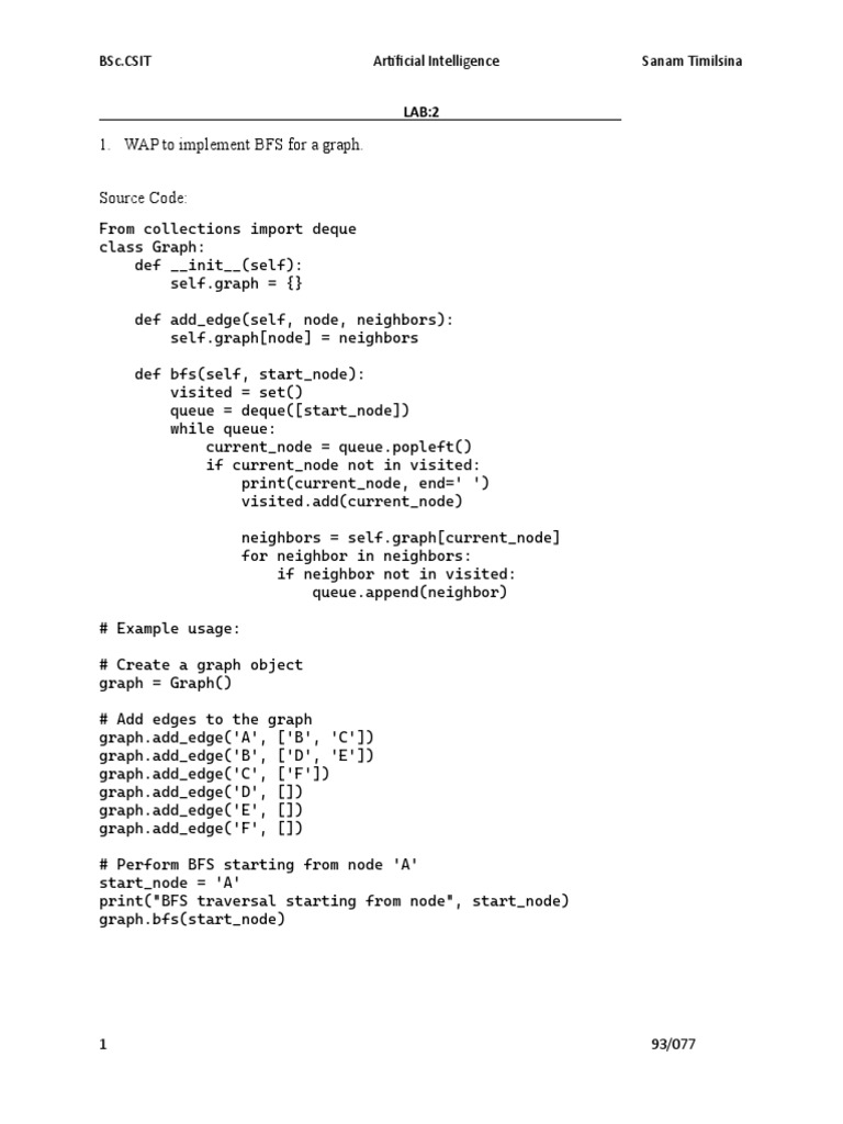 AI Python Lab Report CSIT 4th Semester Part II | Download Free PDF | Discrete Mathematics ...