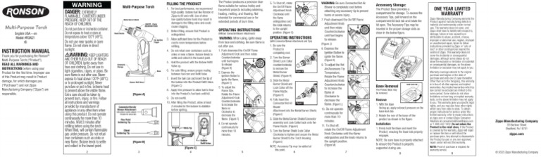 46 Ronson Multi-Purpose Torch Instructions en | PDF