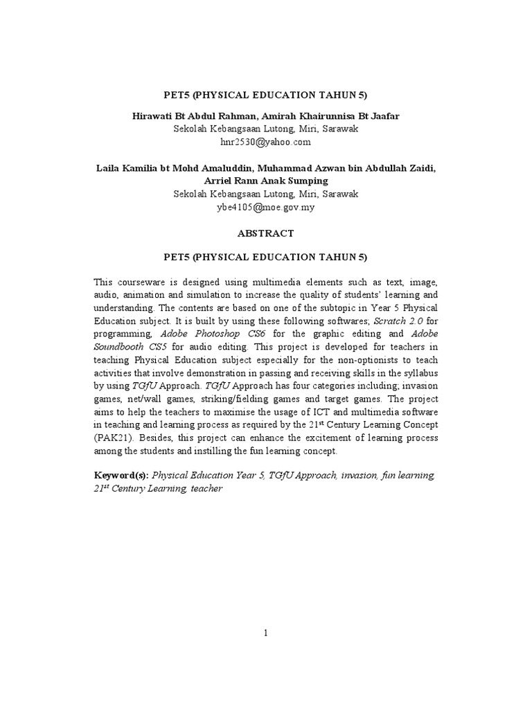 Abstract Concept Paper | PDF | Teachers | Pedagogy