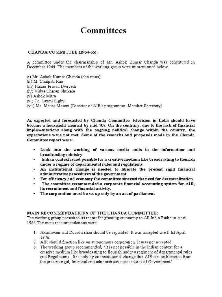 Commitee 1 | PDF | Television | Autonomy