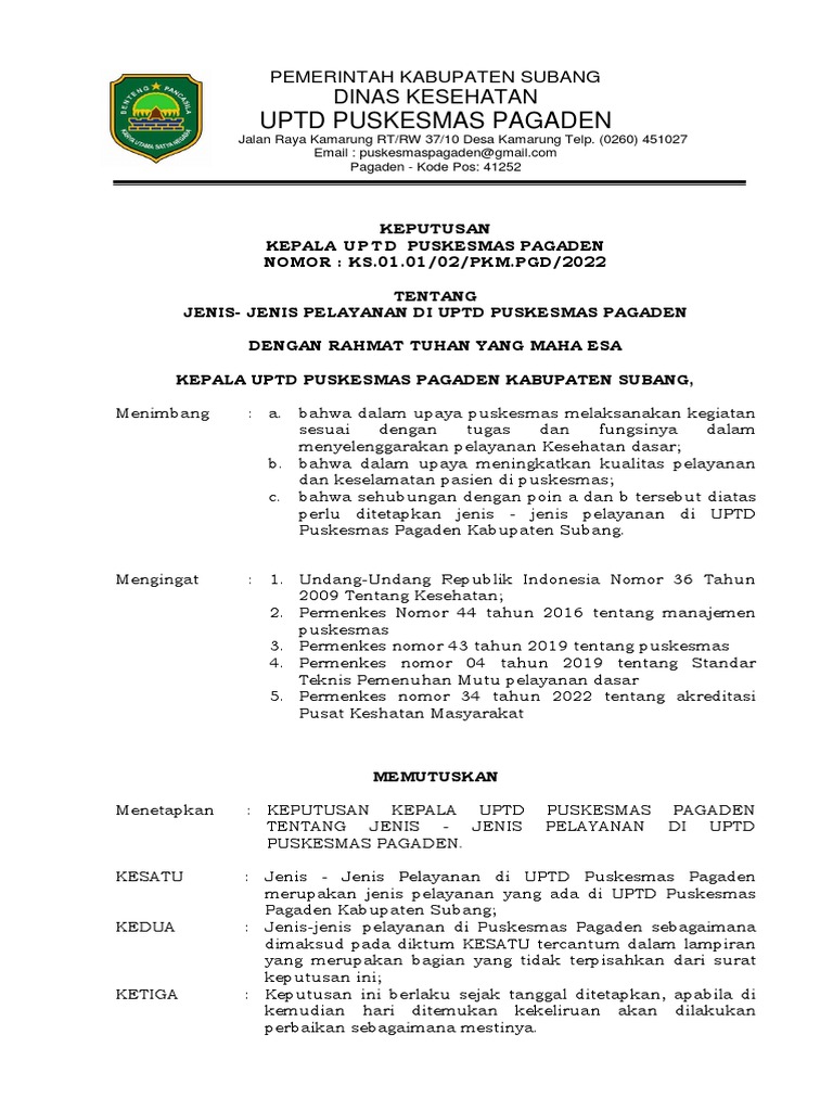 1.1.1 Ep 2 SK Jenis-Jenis Pelayanan | PDF