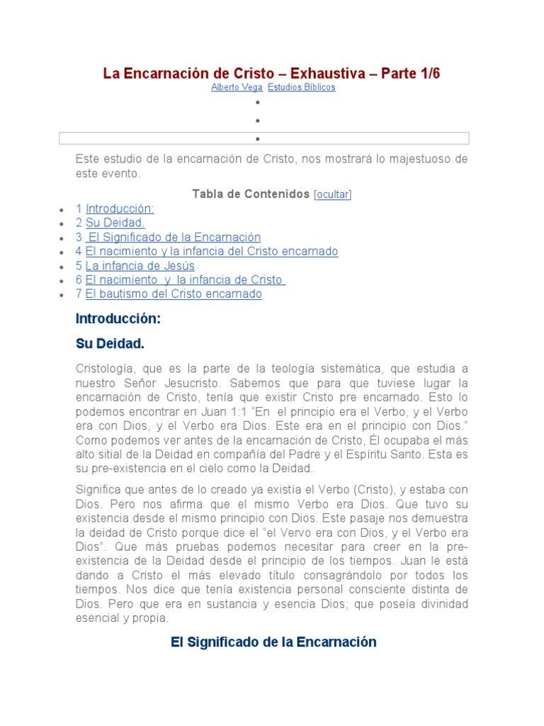La Encarnación de Cristo | PDF | Jesús | Encarnación (cristianismo)