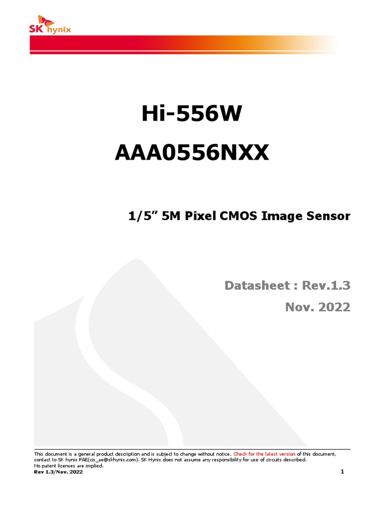 Hi-556W 5M Pixel CMOS Sensor Datasheet | PDF | Digital Camera ...
