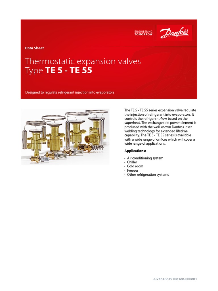 Danfoss TE 5-55 Expansion Valve Overview | PDF | Equipment | Machines