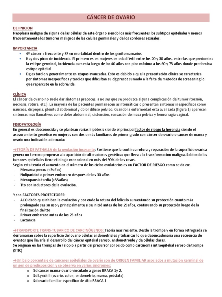 Cancer de Ovario | PDF | Cáncer | Ovario