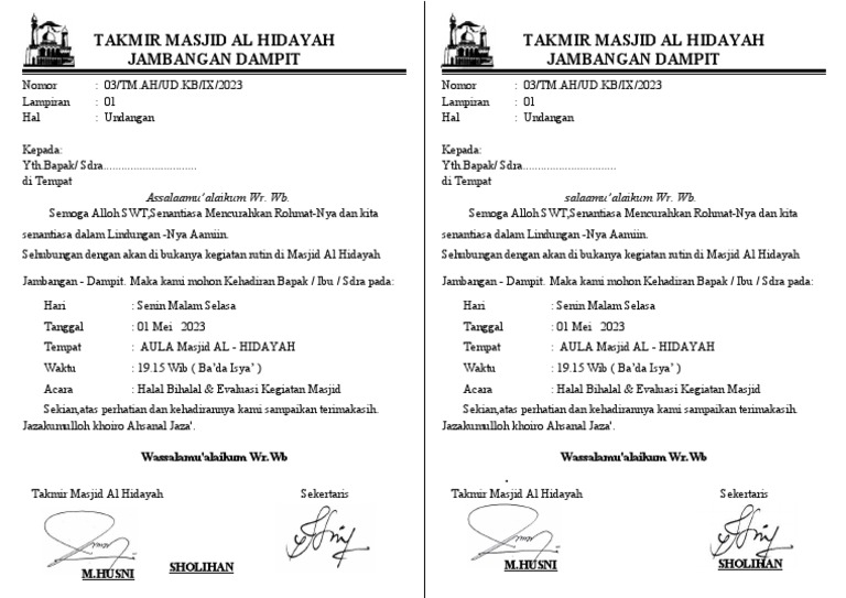 Undangan Masjid 4 | PDF