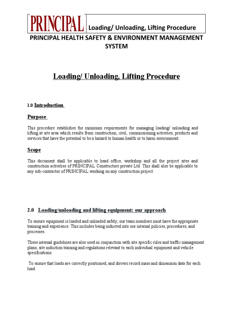Safe Loading and Lifting Procedures | PDF | Safety | Vehicles