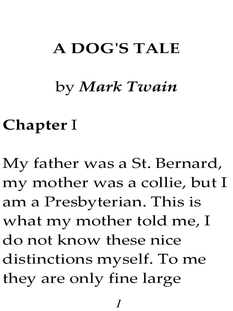 Mark Twain - A DOGS TALE | PDF