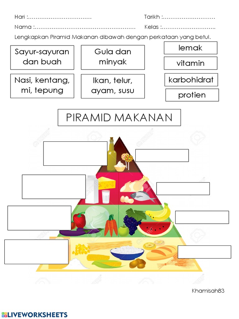 Lengkapi Piramid Makanan Siswa | PDF | Memasak, Makanan, & Anggur
