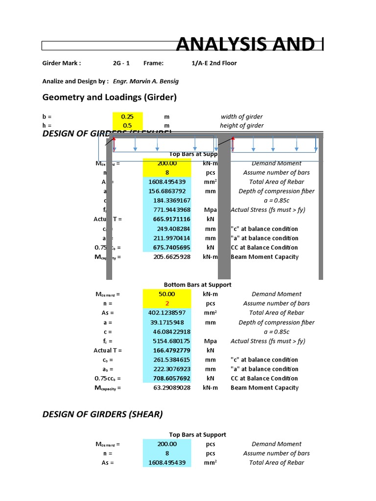 Continuous Girder Design Analysis | PDF | Bending | Beam (Structure)