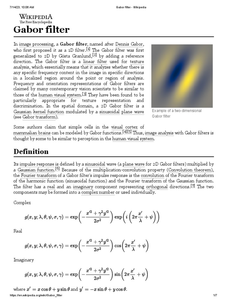 Gabor Filter In Digital Image Processing Sale Online