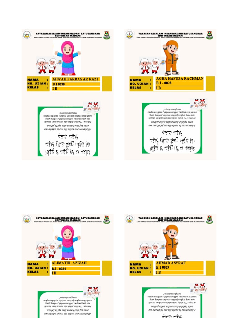 No Ujian PAS Di Meja | PDF