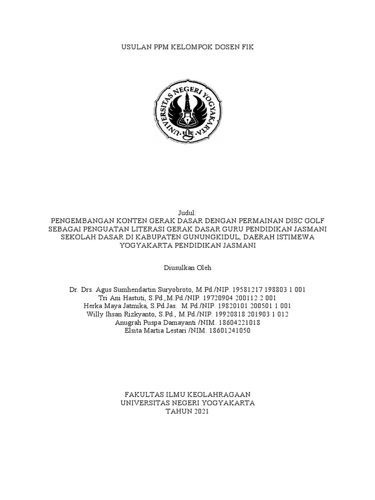 Proposal PPM RG DR Agus SS | PDF | Sains & Matematika