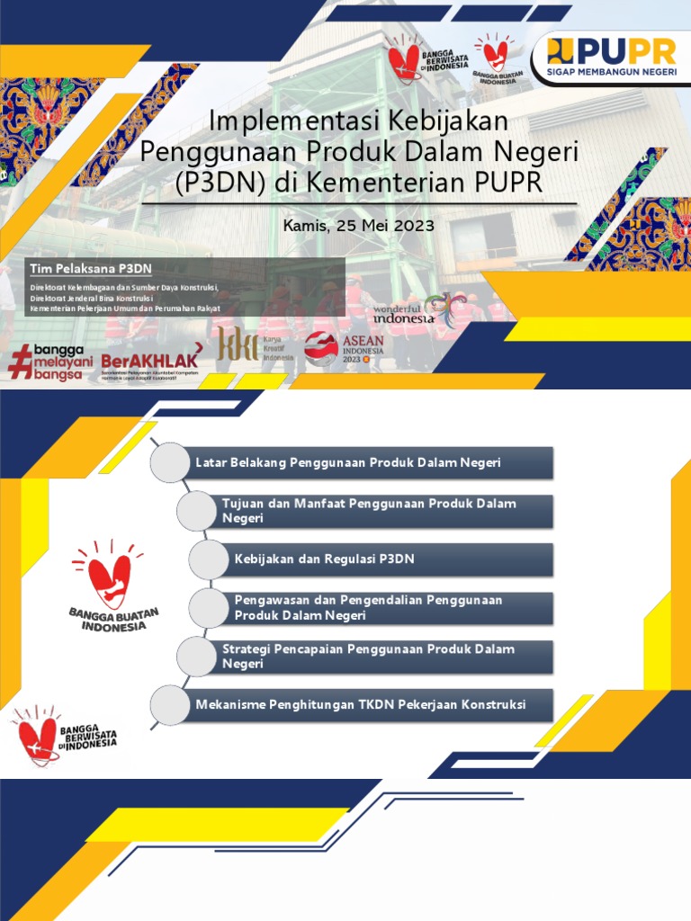 Implementasi Kebijakan P3DN Di Kementerian PUPR 25 Mei 2023 | PDF ...