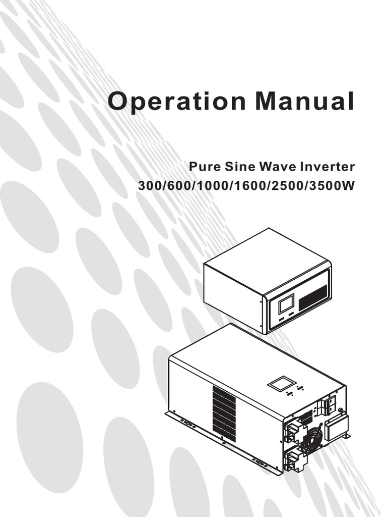 Pure Sine Wave Inverter Manual | PDF | Power Inverter | Mains Electricity