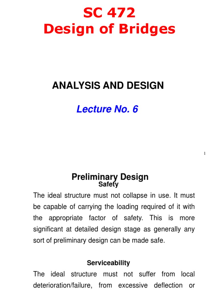 Lecture No.6 - 8 and 9-ANALYSIS AND DESIGN OF BRIGDES | PDF | Bridge ...