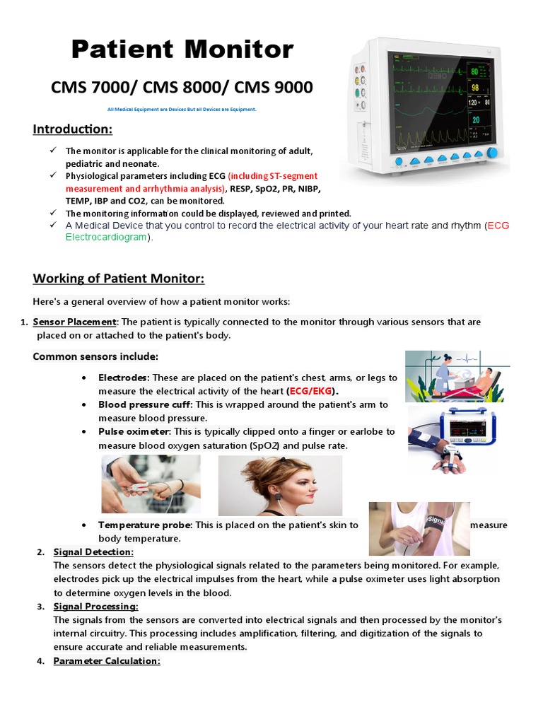 Patient Monitor | PDF | Monitoring (Medicine) | Electrocardiography