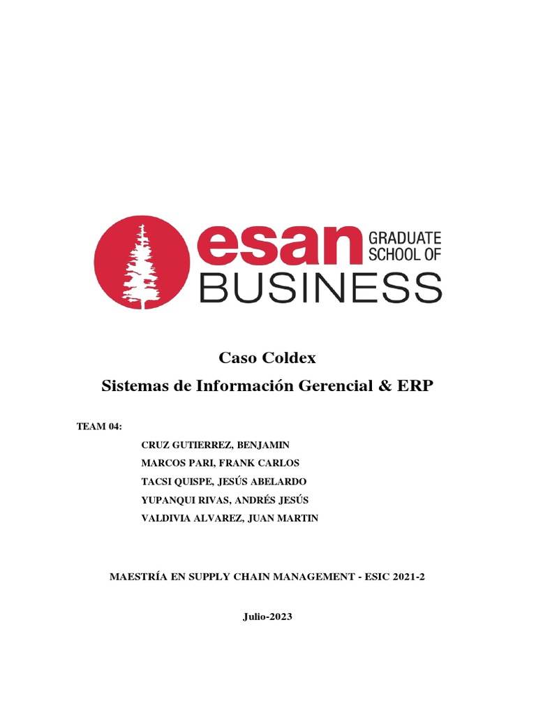 Caso Coldex - Team 04 | PDF | Planificación de recursos empresariales | Business