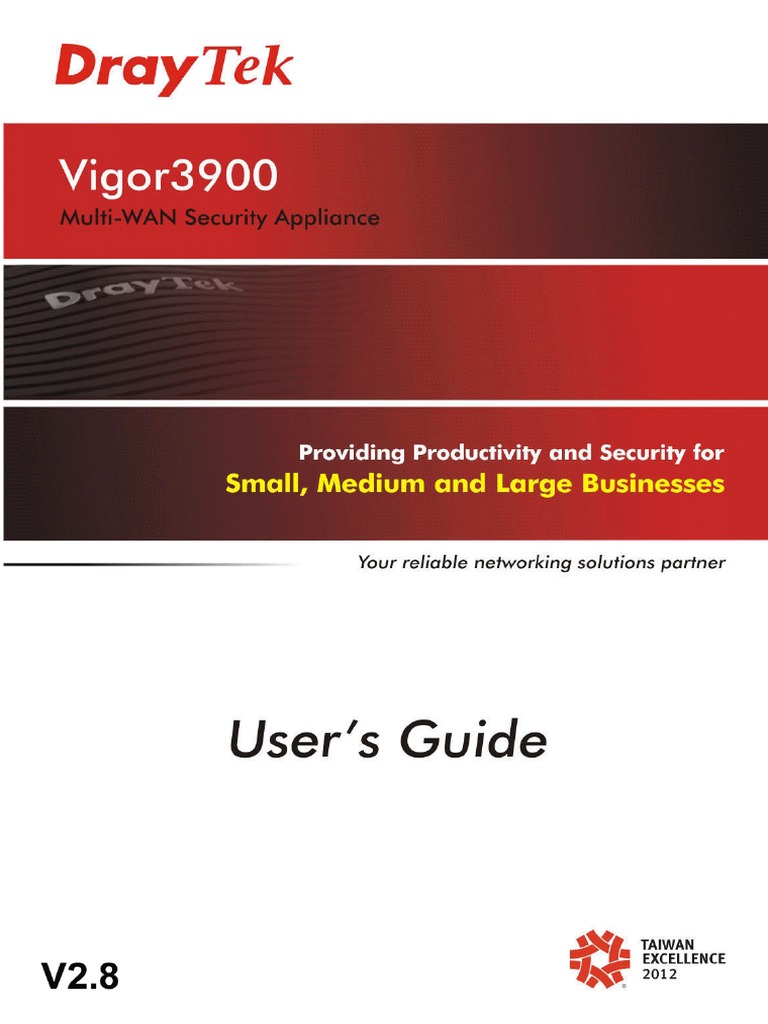 DrayTek UG Vigor3900 V2.8 | PDF | Virtual Private Network | Computer Network