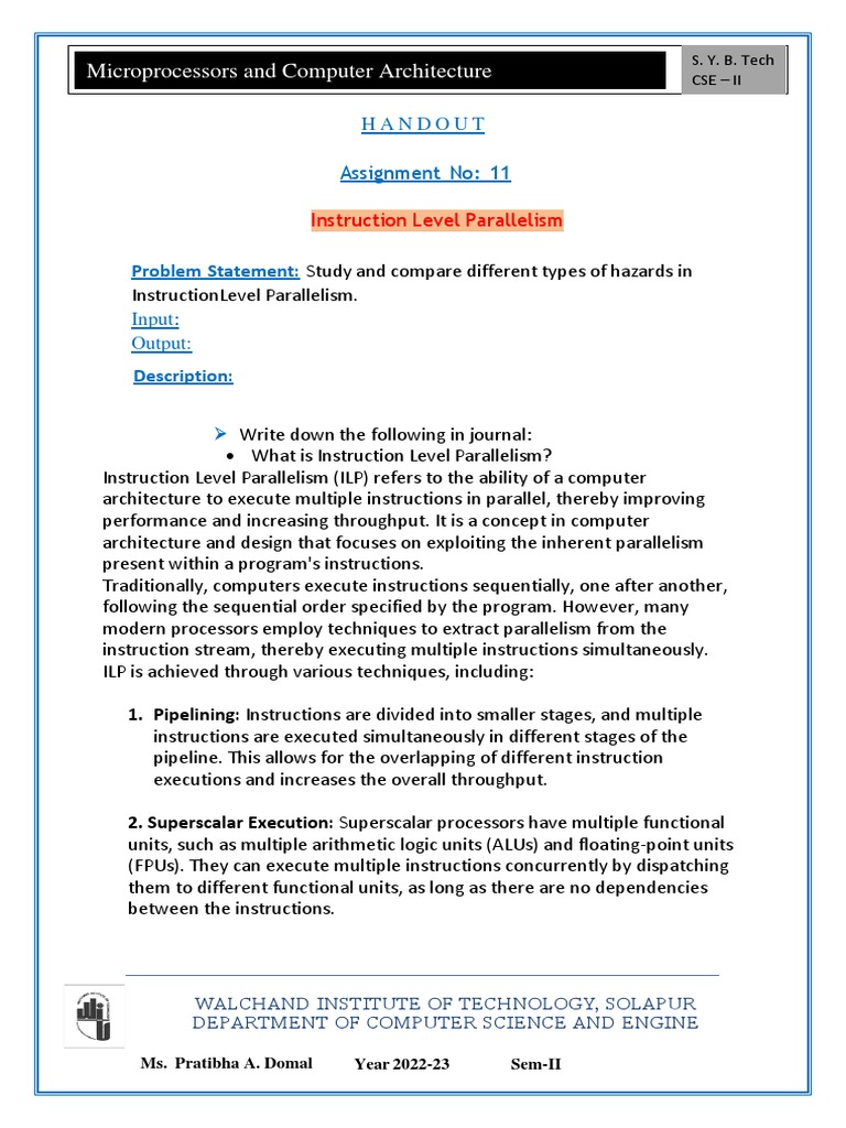 MPCA Assignment 11 B - 66 | Download Free PDF | Parallel Computing | Central Processing Unit