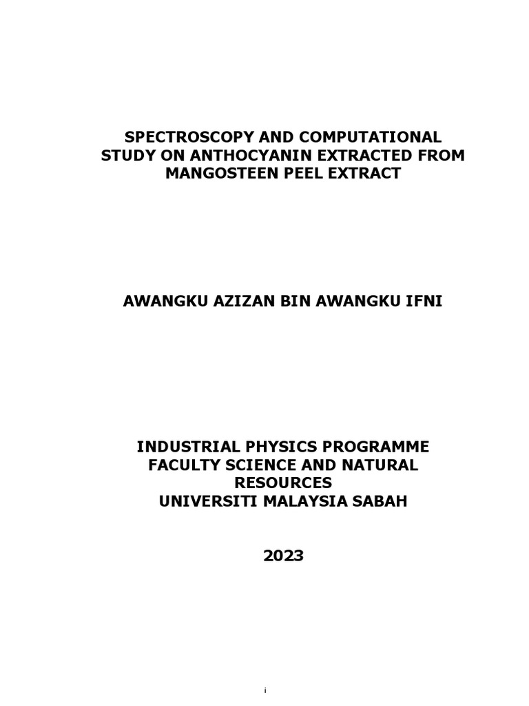 AWANGKU AZIZAN - FYP 2022 Final Draft | PDF | Solar Cell | Absorption Spectroscopy