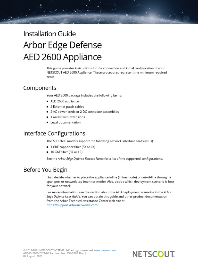 AED 2600 Installation Guide | PDF | Computer Network | Command Line Interface