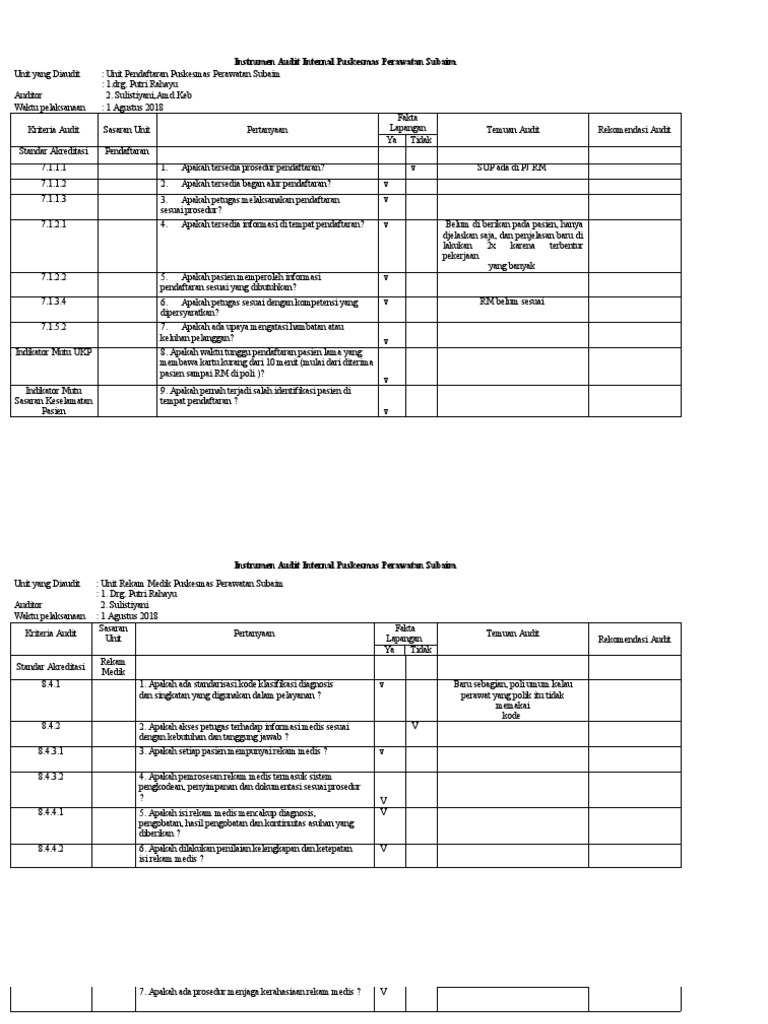Instrumen Audit | PDF