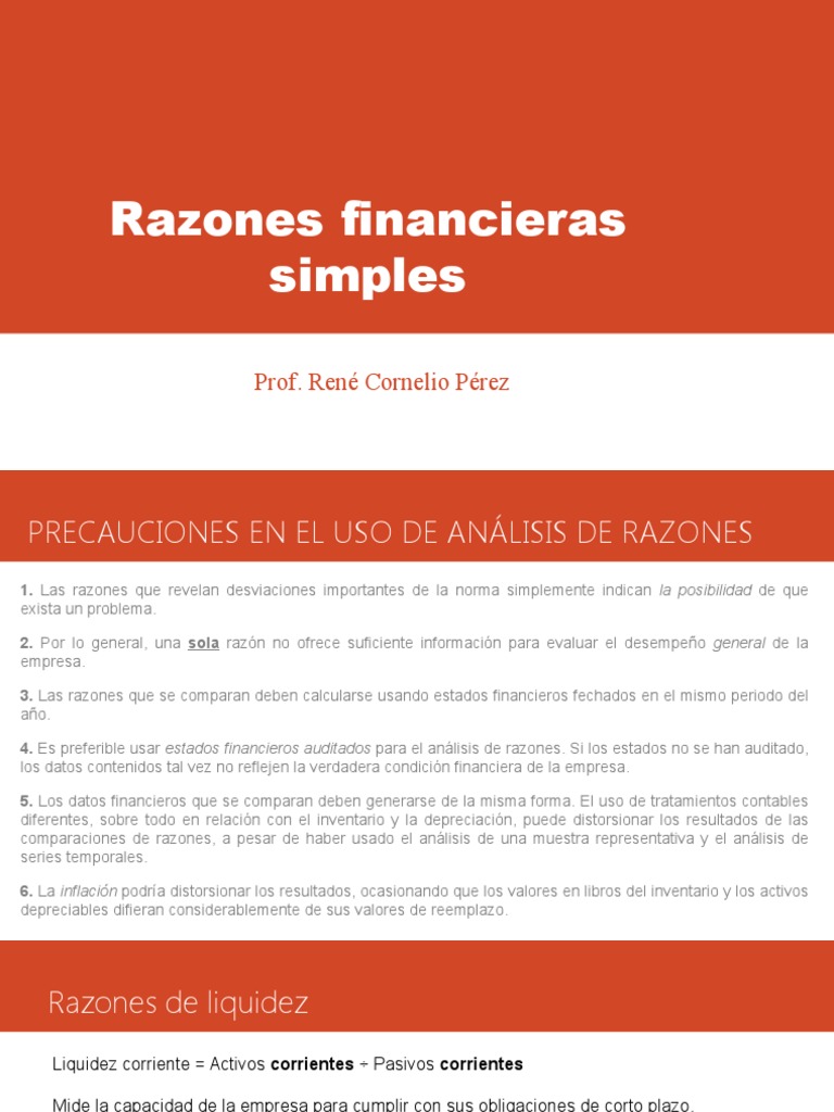 Razones Financieras Simples | Descargar gratis PDF | Compartir (Finanzas) | Interés