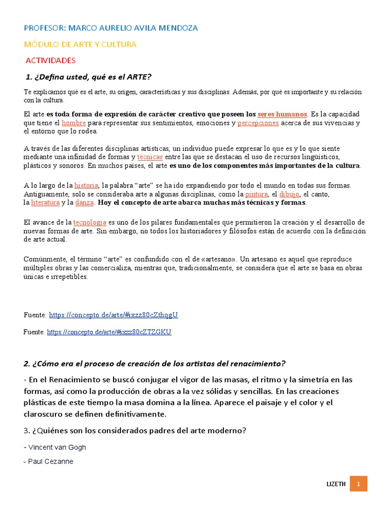 Arte - Ceeprogram.lizeth Ruiz | PDF | Dibujo | Renacimiento