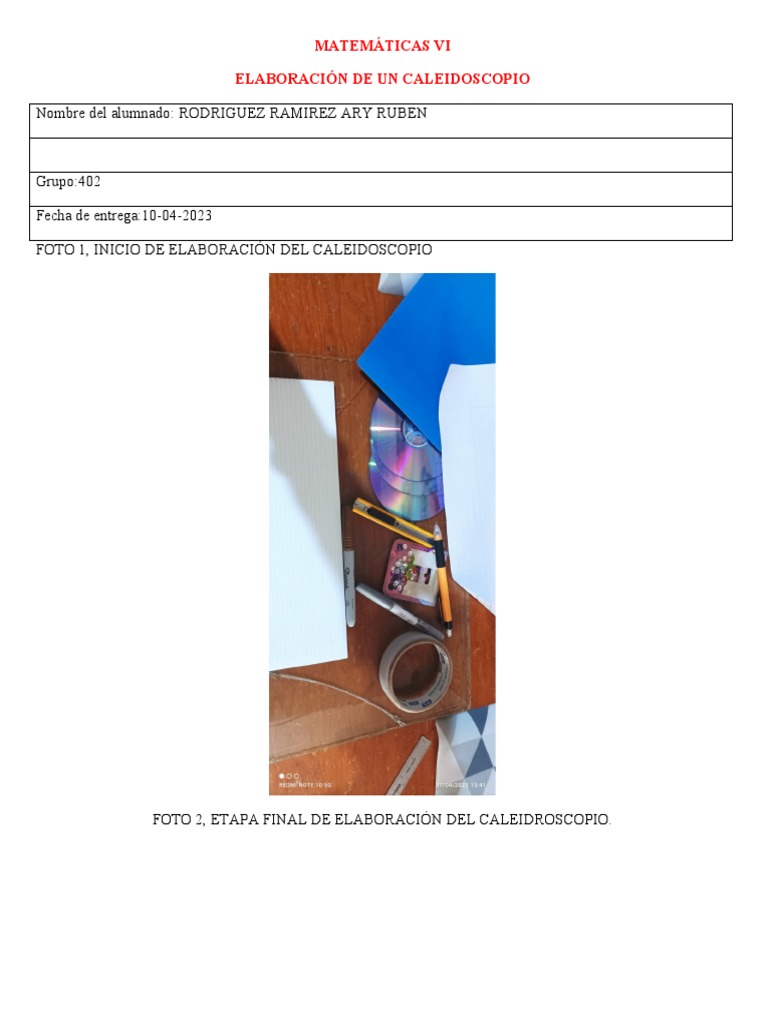 ELABORACIÓN DE UN Caleidoscopio | PDF