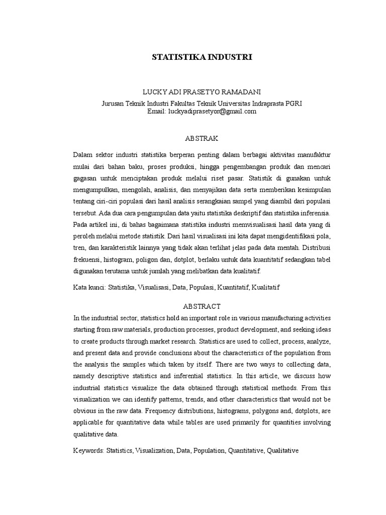 Statistika Industri | PDF