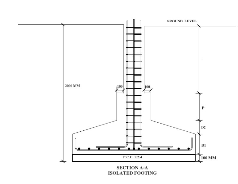 Isolated Footing PCC Drawing | PDF