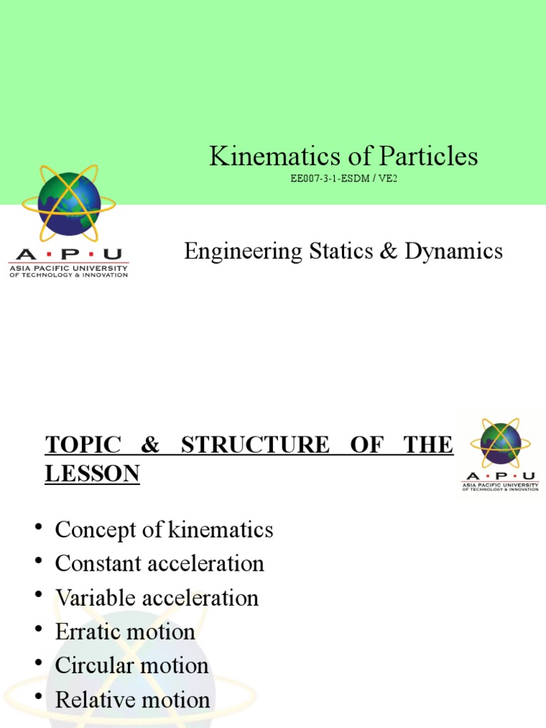 Chapter 5 Kinematics of Particles | PDF | Acceleration | Kinematics