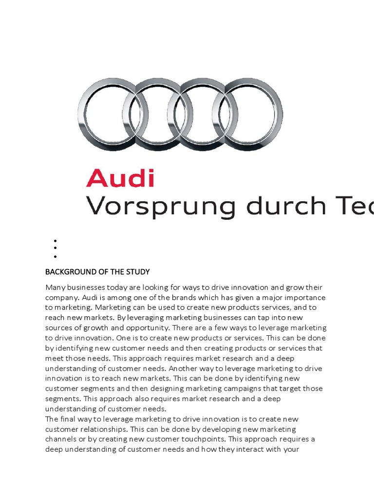 Audi Report | PDF | Audi | Innovation
