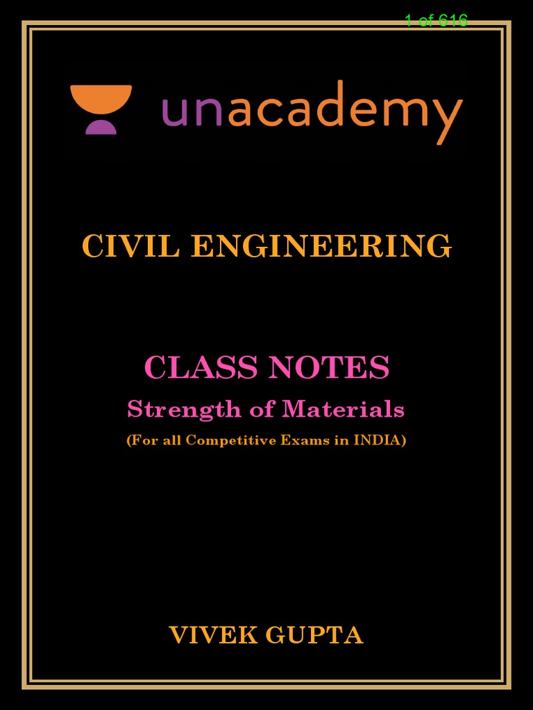Som Notes Vivek Gupta 22.6.22-1-Invert | PDF | Stress (Mechanics) | Bending