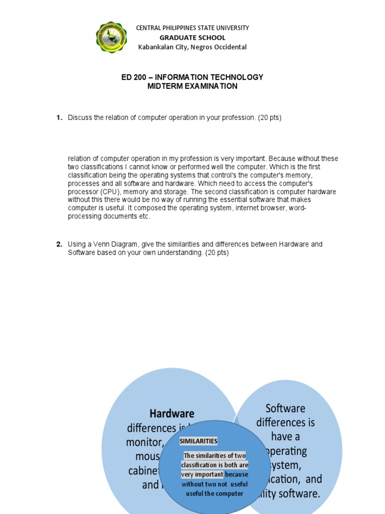 Ed 200 Midterm Exam | PDF | Computer Hardware | Operating System