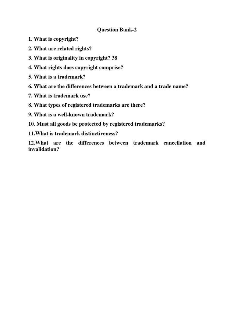 Question Bank 2 | PDF