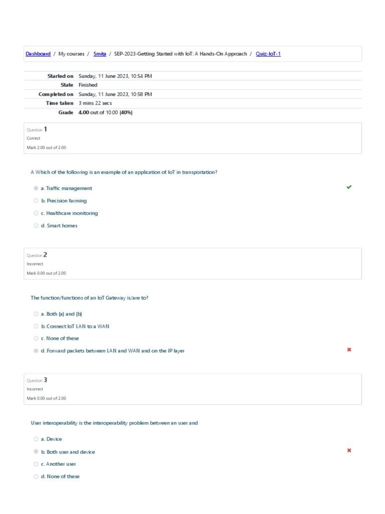 Quiz-IoT-1 - Attempt Review | PDF