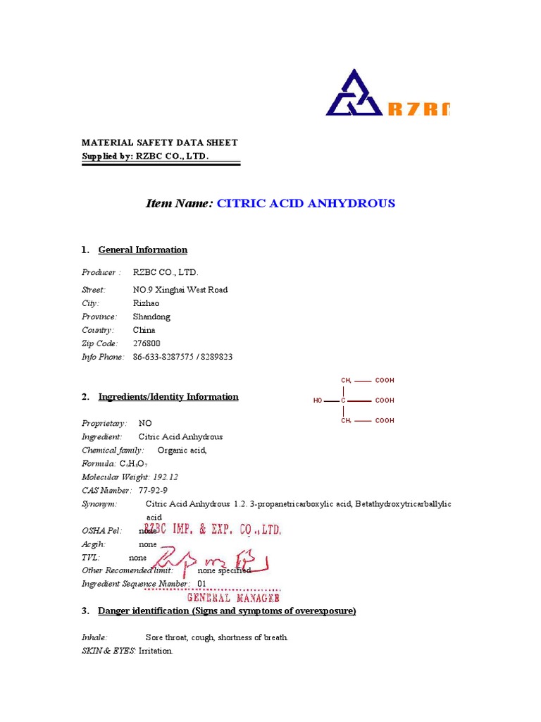 MSDS Ca RZBC | PDF | Sodium Carbonate | Water